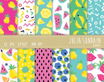 Summer Tropical Digital Paper Set Instant Download | Etsy