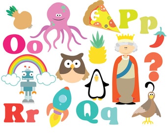 Alphabet Collection Clipart & Vector Set Instant Download | Etsy