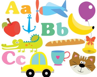 Alphabet Collection Clipart & Vector Set Instant Download | Etsy