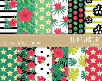 Summer Tropical Digital Paper Set Instant Download | Etsy
