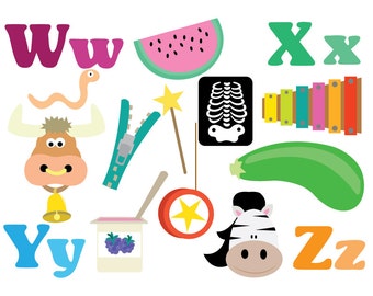 Alphabet Collection Clipart & Vector Set Instant Download | Etsy