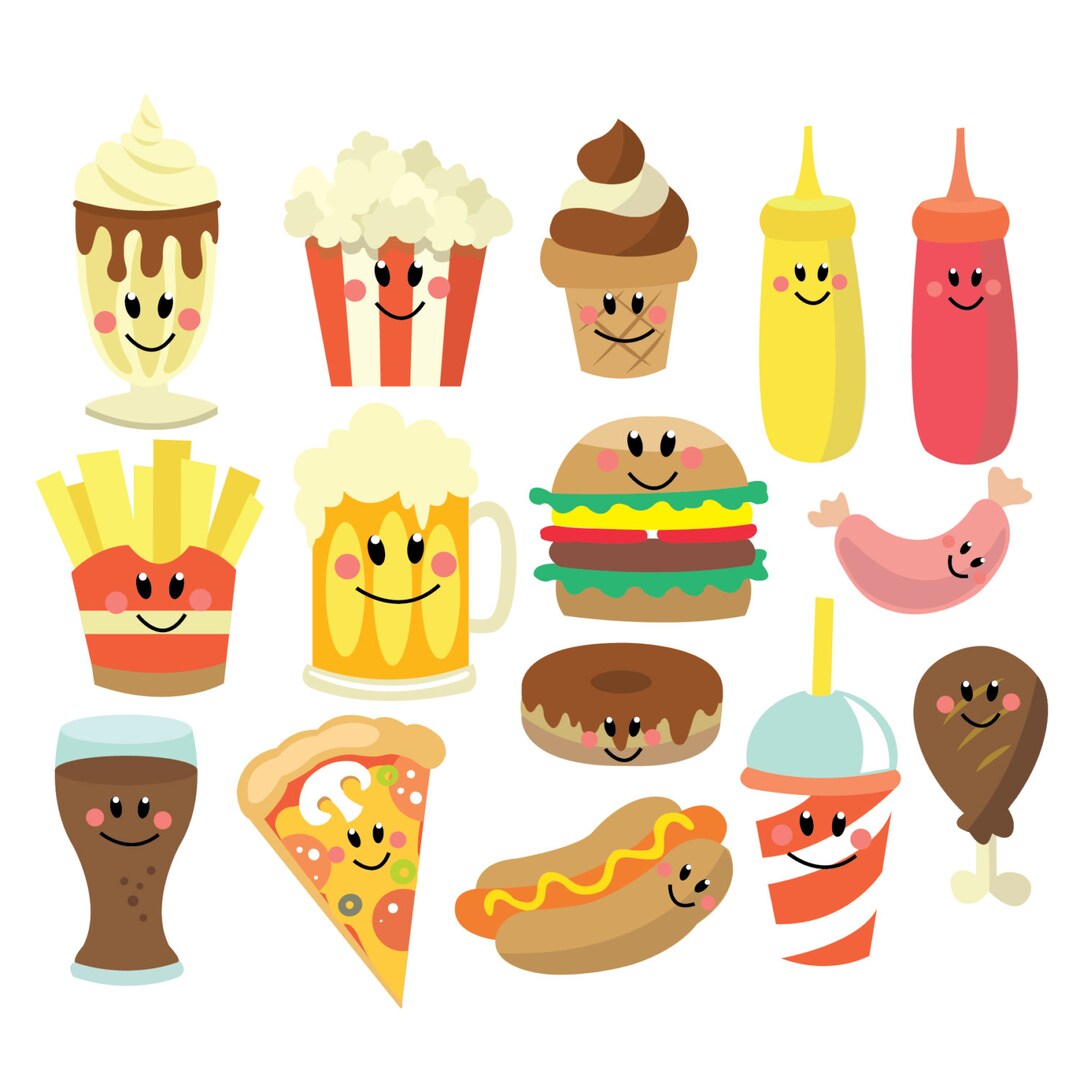 Fast Food Clipart & Vector Set Instant Download Personal and Commercial ...