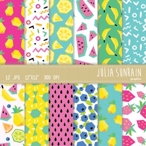 Pineapple Digital Paper Set Instant Download Personal and Commercial ...