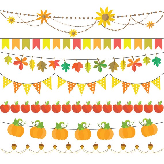 Autumn Garland Clipart Set Instant Download Personal and - Etsy