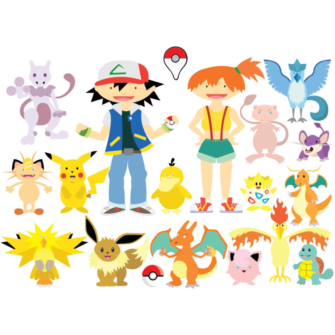 Pokemon Go Clipart & Vector Set Instant Download Personal and ...