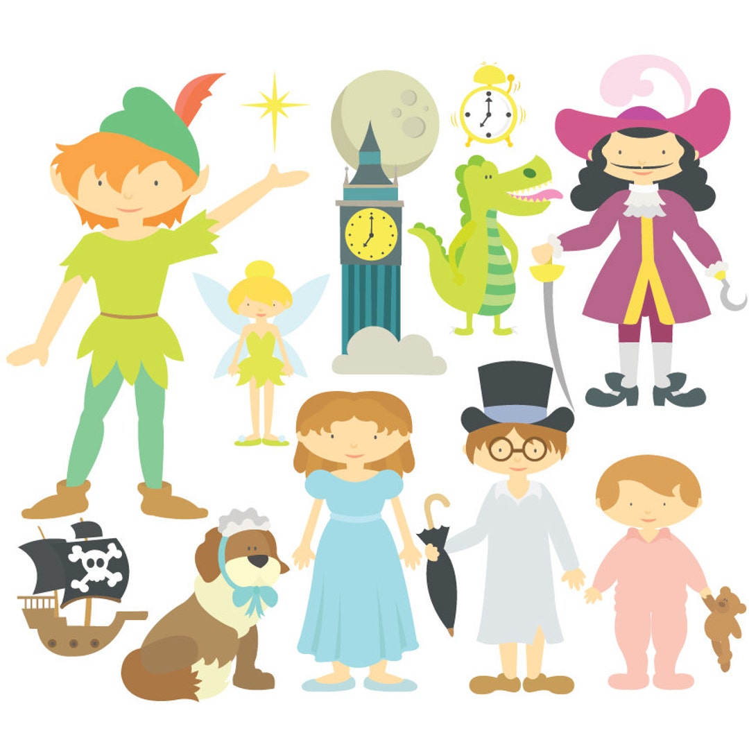 Peter Pan Digital Clipart & Vector Set Instant Download Personal and ...