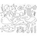 Sea Animals Digital Stamp Digital Clipart & Vector Set Instant Download ...