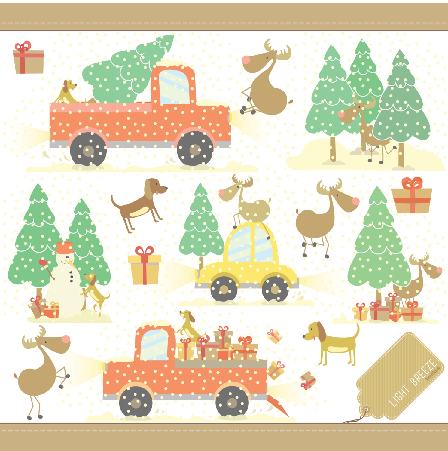 Winter & Christmas Digital Clipart Set Instant Download - Etsy