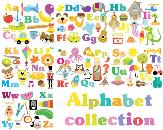 Alphabet Clipart Part 5 ABC clip art OPQR School clip art Digital ...