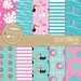Summer Pool Party Digital Papers Clipart & Vector Set Instant Download ...