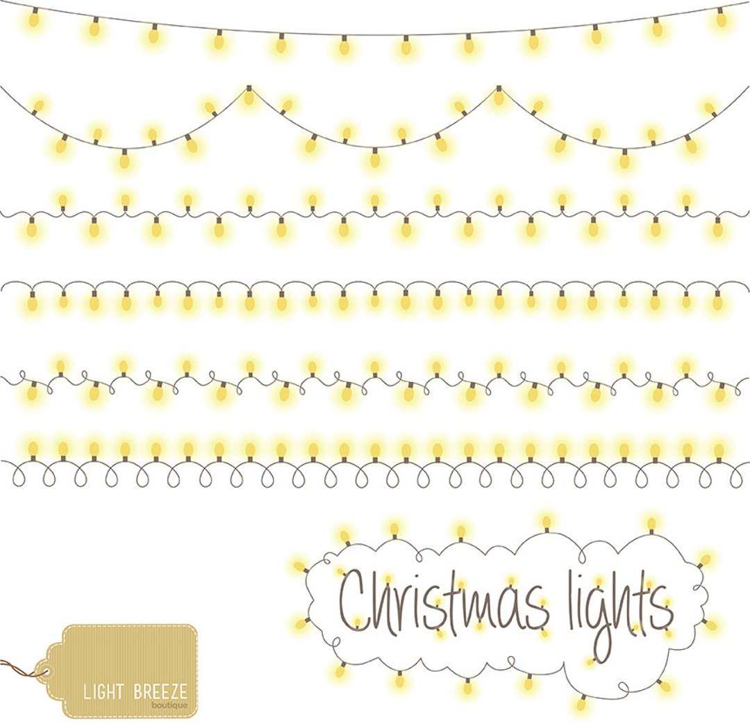 Christmas Lights Digital Clipart Set Instant Download Personal and ...
