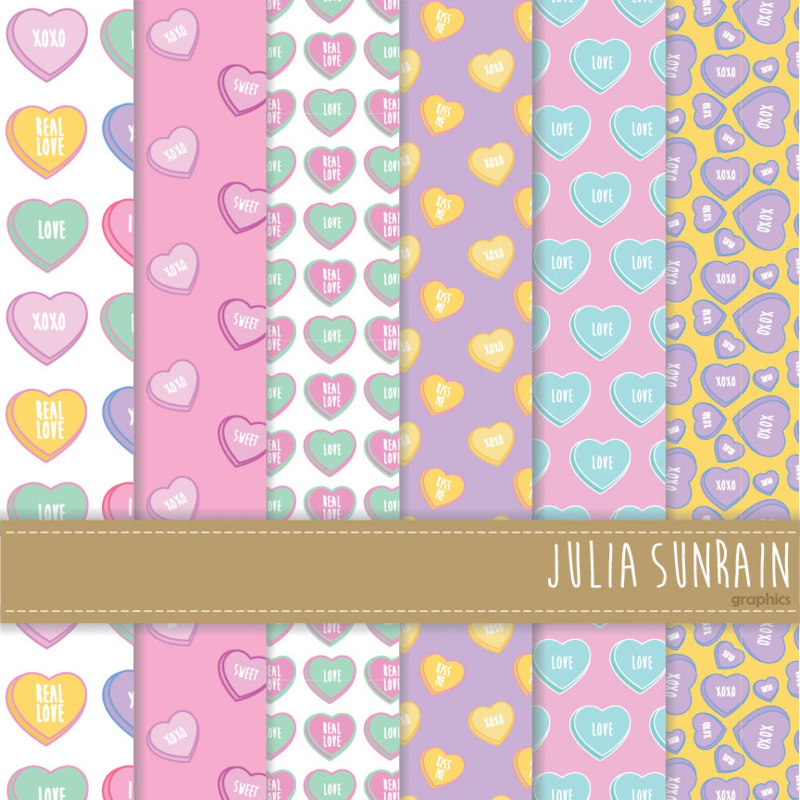 Valnetine's Candy Digital Clipart and Digital Paper - Etsy