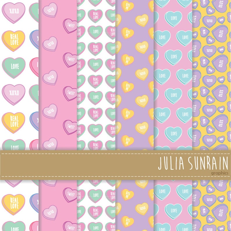 Valnetine's Candy Digital Clipart and Digital Paper - Etsy