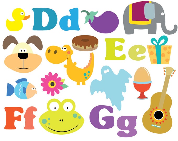 Alphabet Digital Stamps Part 1 ABC clip art School clipart - Etsy México