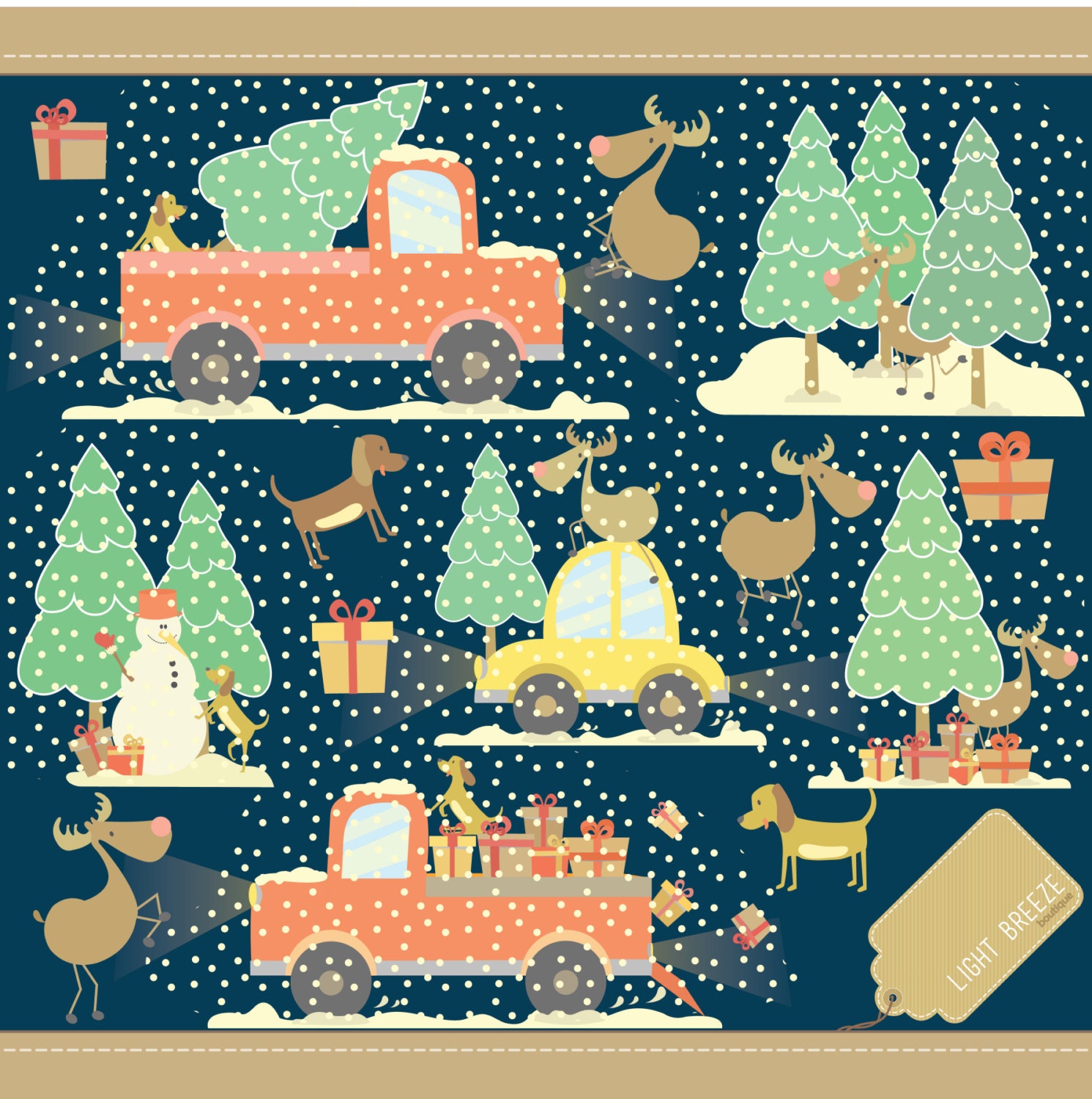 Winter & Christmas Digital Clipart Set Instant Download - Etsy