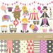 Circus Big Clipart Vector & Digital Scrapbooking Papers Set - Etsy