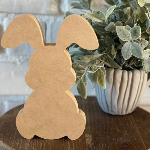 Wooden Bunny Cutout Unfinished Wooden Cutouts DIY Bunny - Etsy