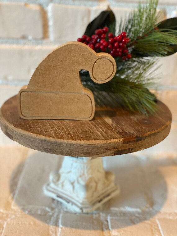 Wooden Santa Hat Unfinished Craft Wood Santa Hat Christmas - Etsy