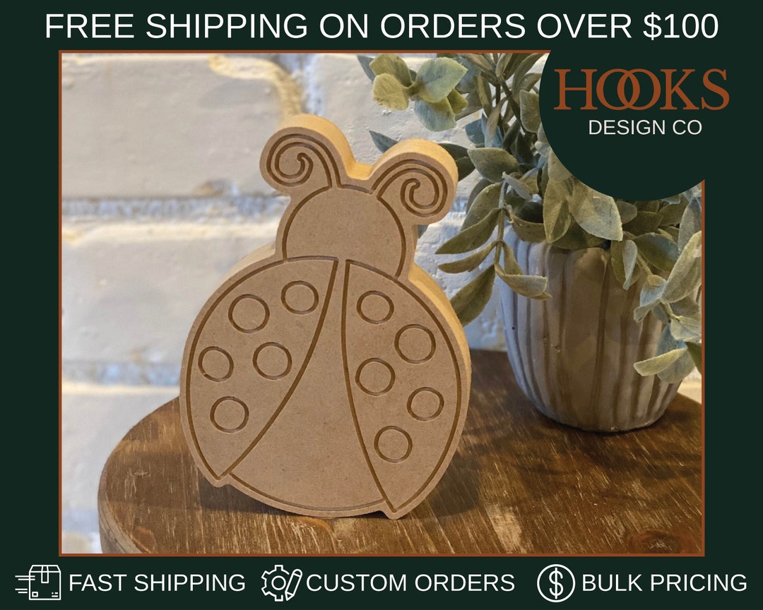 Unfinished Wood Ladybug Cutout, Wooden Ladybug, Ladybug Decor, Tiered ...