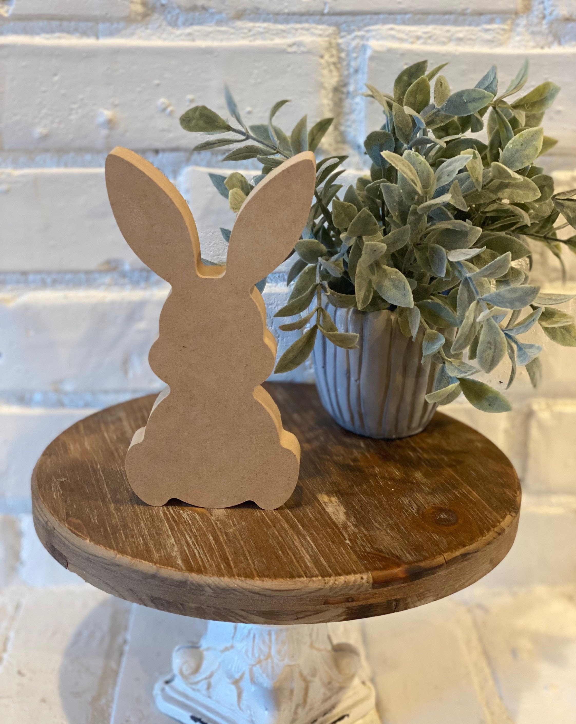 Wooden Bunny Cutout Unfinished Wooden Cutouts DIY Bunny - Etsy