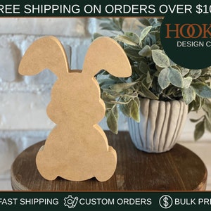 Wooden Bunny Cutout, Unfinished Wooden Cutouts, DIY Bunny Craft, Spring ...