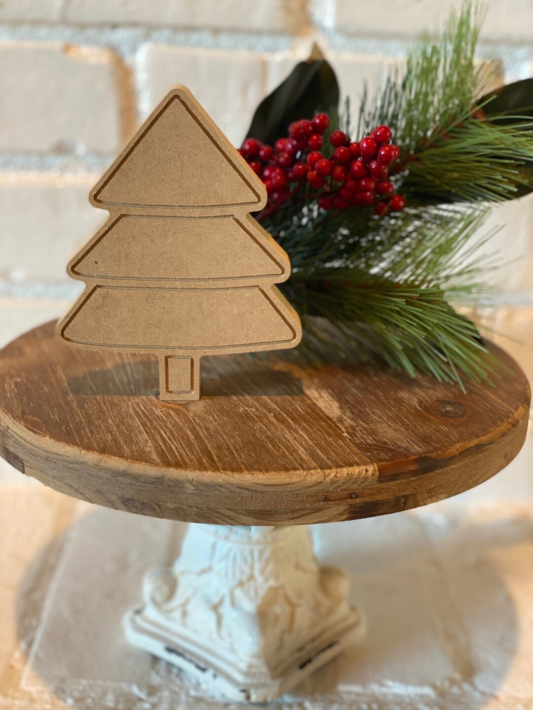 Wooden Tree Cutout, Unfinished Christmas Tree Craft, Christmas Craft ...