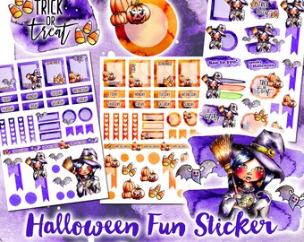 Autumn Girl Stickers printable Planner Sticker Digital | Etsy