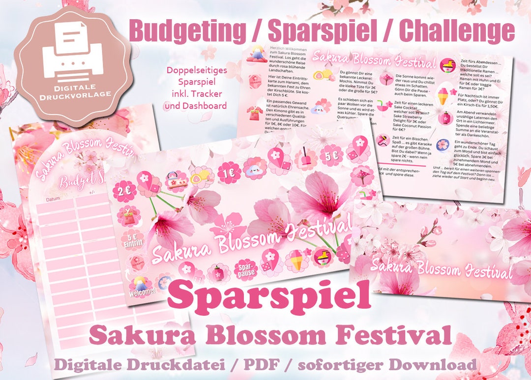Savings Game "sakura Blossom Festival" - Digital Print File / PDF ...