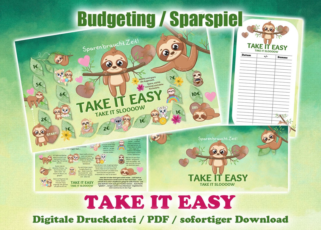 Spar-Spiel "Take it Easy" für A6 Binder - EASY PRINT Digitale ...