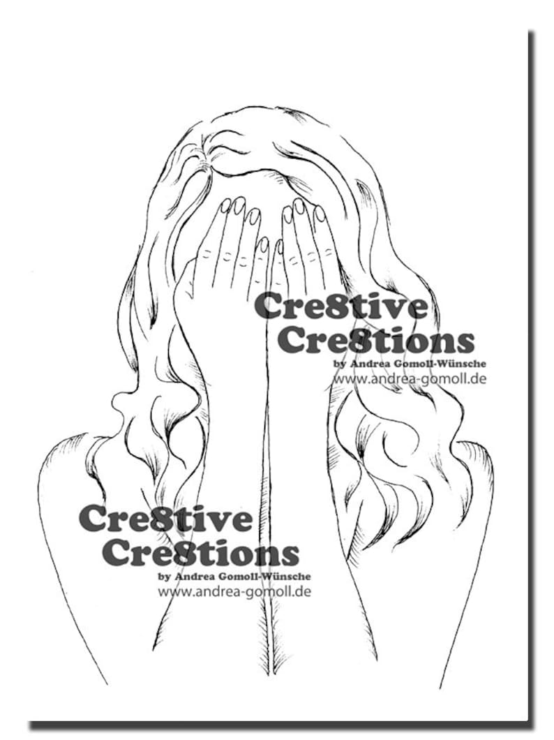 Denial Girl Digital Stamp / Printable Coloring Page by - Etsy Sweden