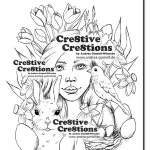 Wheel of the Year Girl: Ostara - Digital Stamp / Printable Coloring ...