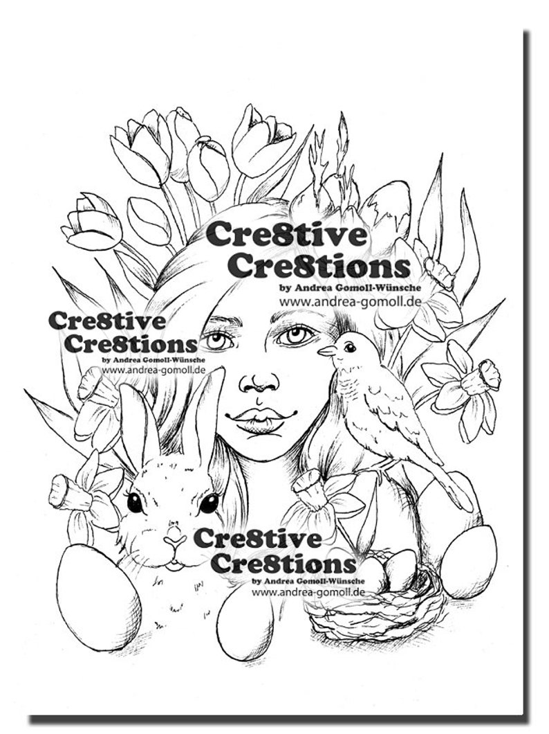 Wheel of the Year Girl: Ostara - Digital Stamp / Printable Coloring ...
