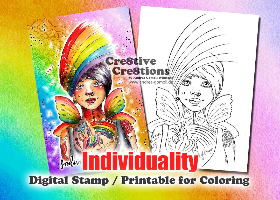 Individuality - Digital Stamp / Printable Coloring Page by Andrea ...