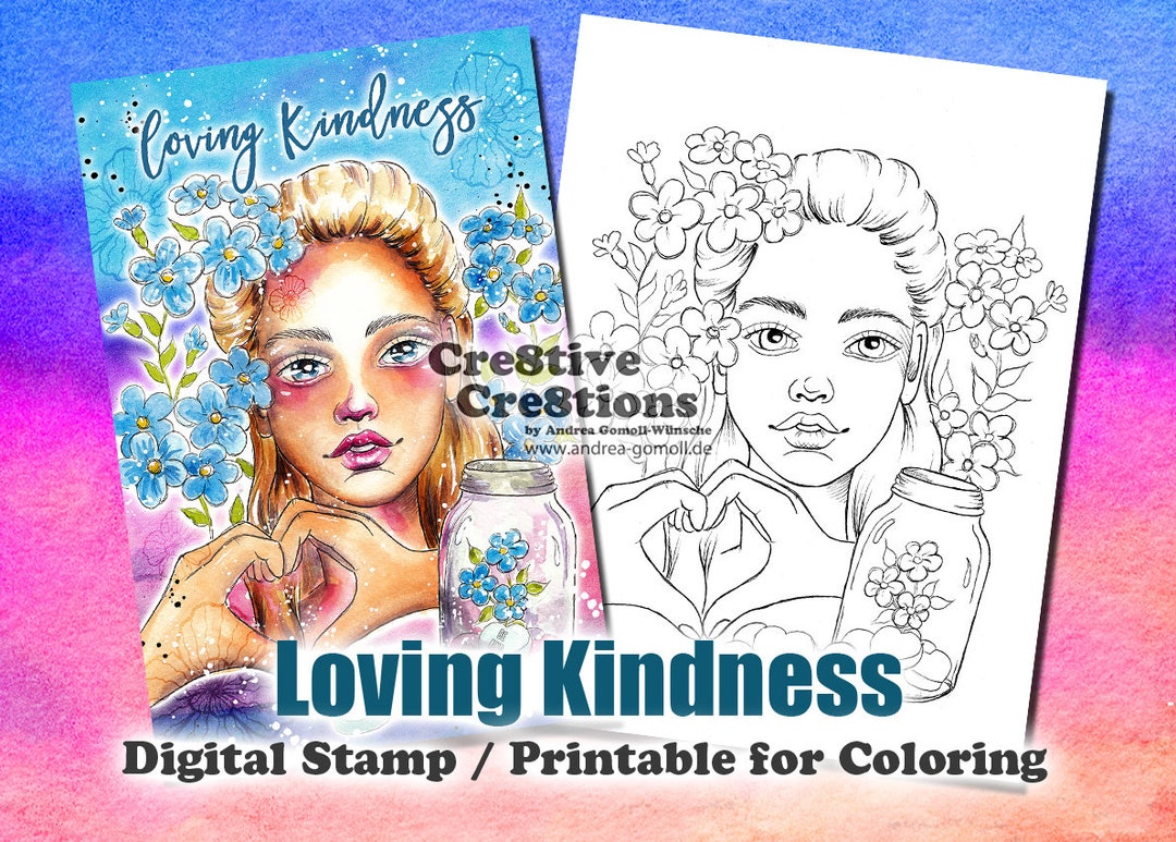 Loving Kindness - Digital Stamp / Printable Coloring Page by Andrea ...