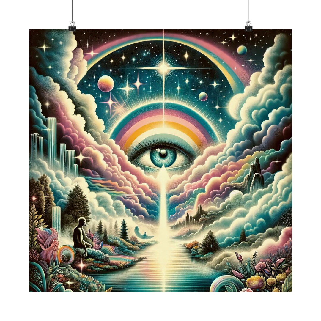 Visionary Cosmic Eye Poster Spiritual New Age Art High-quality 24x24 ...