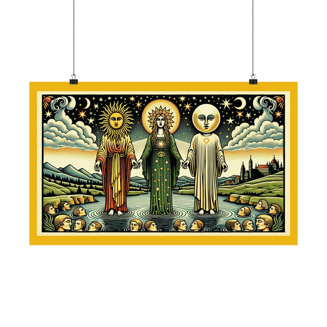 Celestial Trinity: Cosmic Deities Art Print 23x14 - Etsy