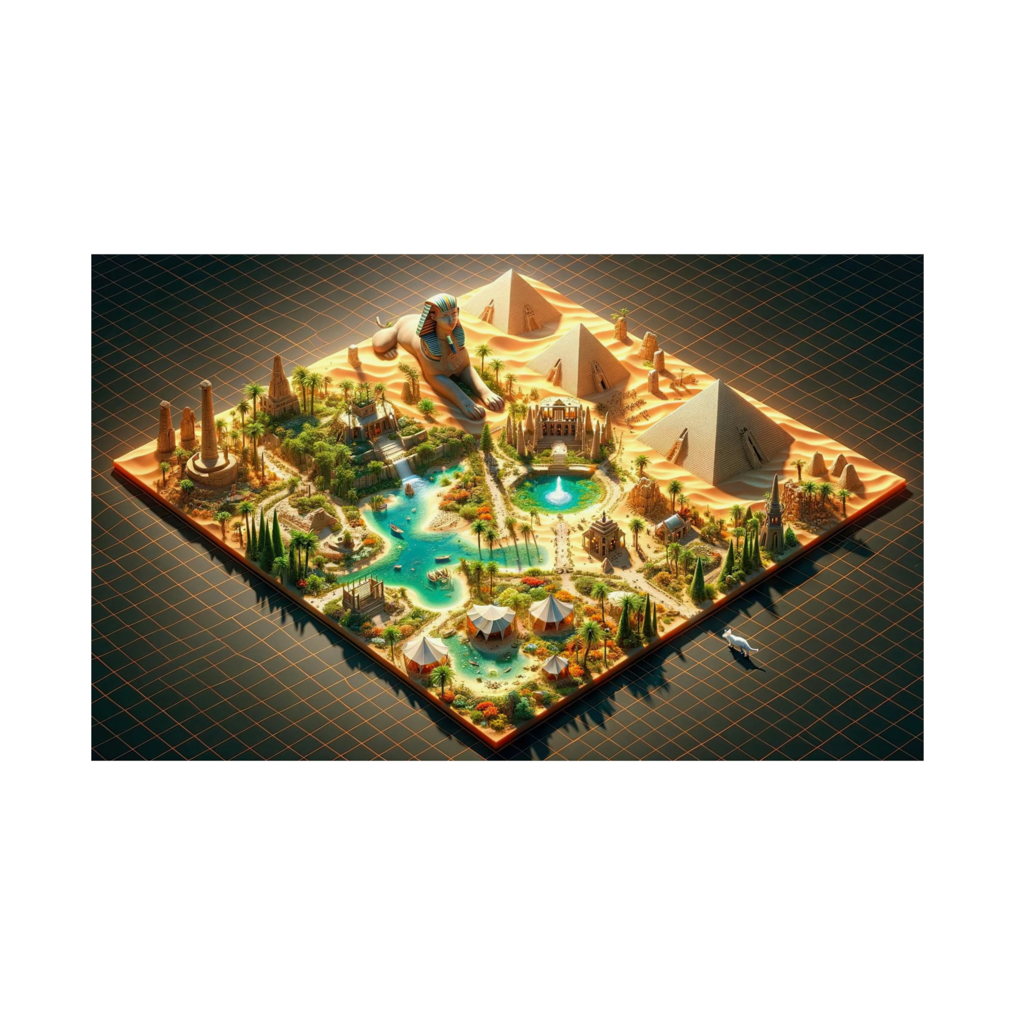 Tiny Egypt: Miniature Oasis World Map Art Print 23x14 Inch - Etsy