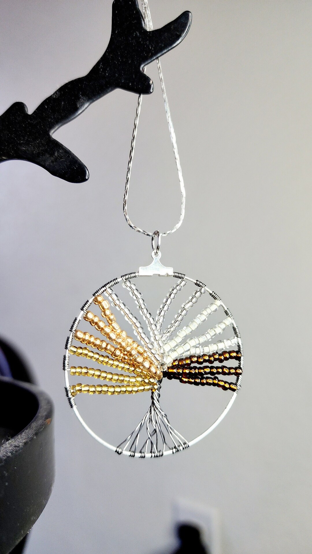 Seed-bead Tree of Life Pendant - Etsy