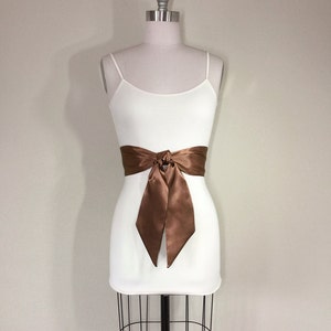 Chestnut Brown Satin Sash Light Brown Sash Belt Wide Brown - Etsy