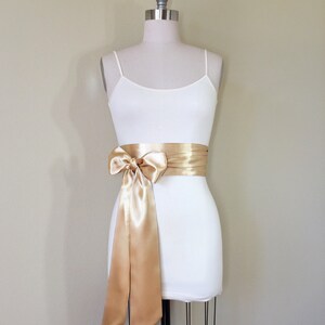 Pale Gold Sash Gold Satin Sash Light Gold Wedding Dress Sash - Etsy