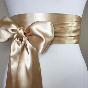 Pale Gold Sash Gold Satin Sash Light Gold Wedding Dress Sash - Etsy