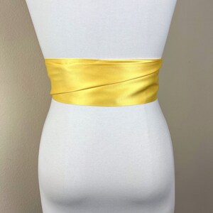Sunny Yellow Satin Sash, Extra Long Yellow Sash, Wide Yellow Dress Sash ...