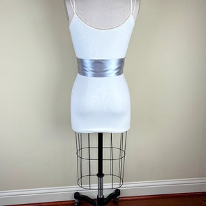 Bright Silver Satin Sash, Silver Sash Belt, Wide Silver Wedding Dress ...