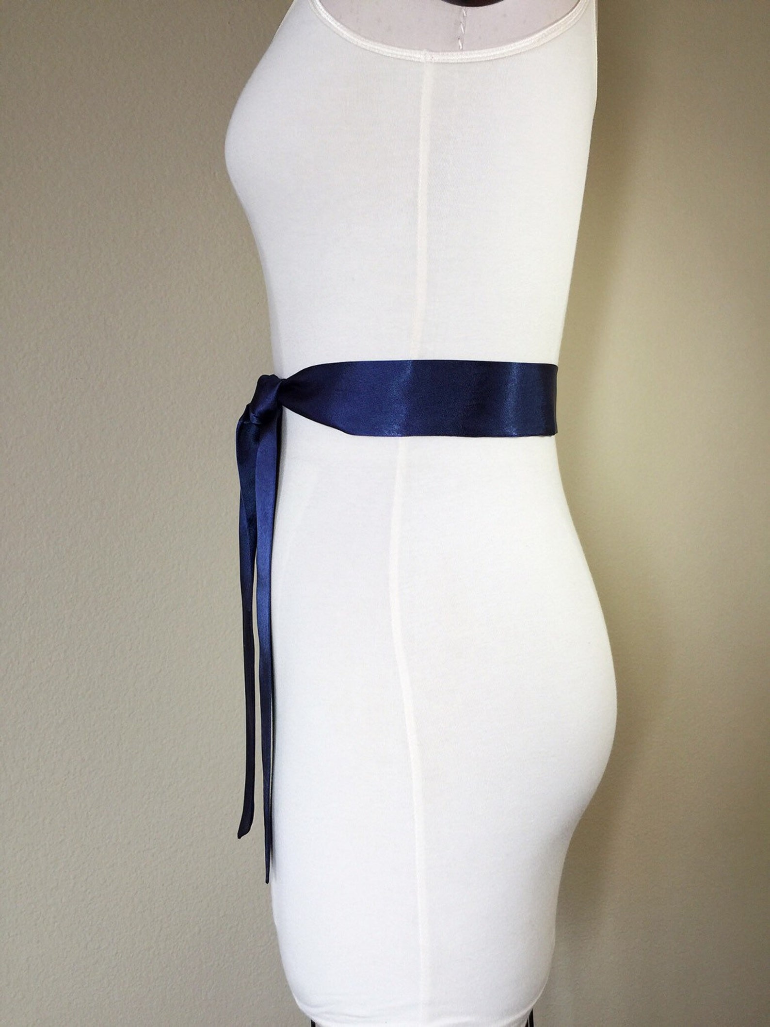 Narrow Navy Sash Navy Satin Sash Navy Blue Sash Navy Sash | Etsy