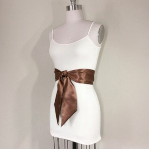Chestnut Brown Satin Sash Light Brown Sash Belt Wide Brown - Etsy