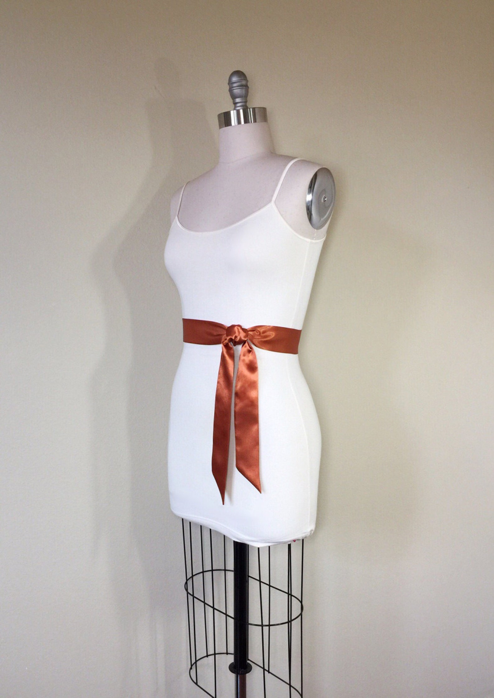 Narrow Burnt Orange Sash Burnt Orange Satin Sash Burnt - Etsy