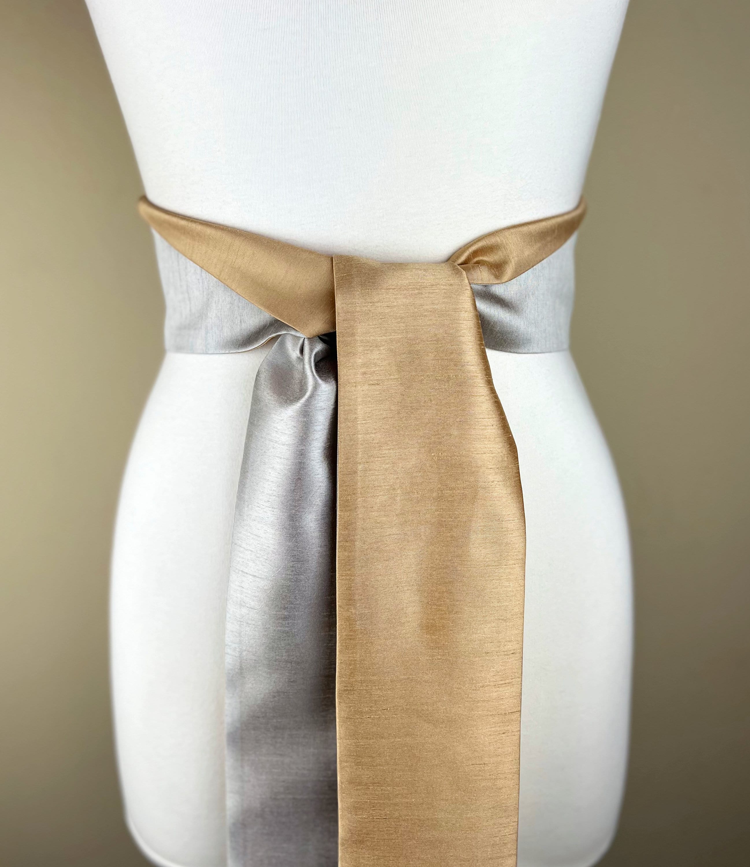 Wide Textured Gold & Silver Sash Belt, Silver and Gold Wide Textured Gold & Silver Sash Belt, Silver and Gold