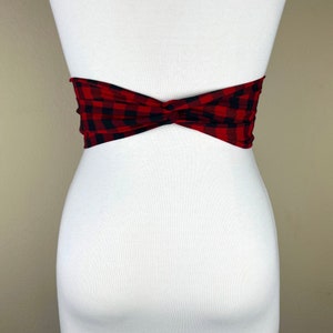 Extra Long Buffalo Plaid Sash, Red & Black Checkered Sash, Red Plaid ...