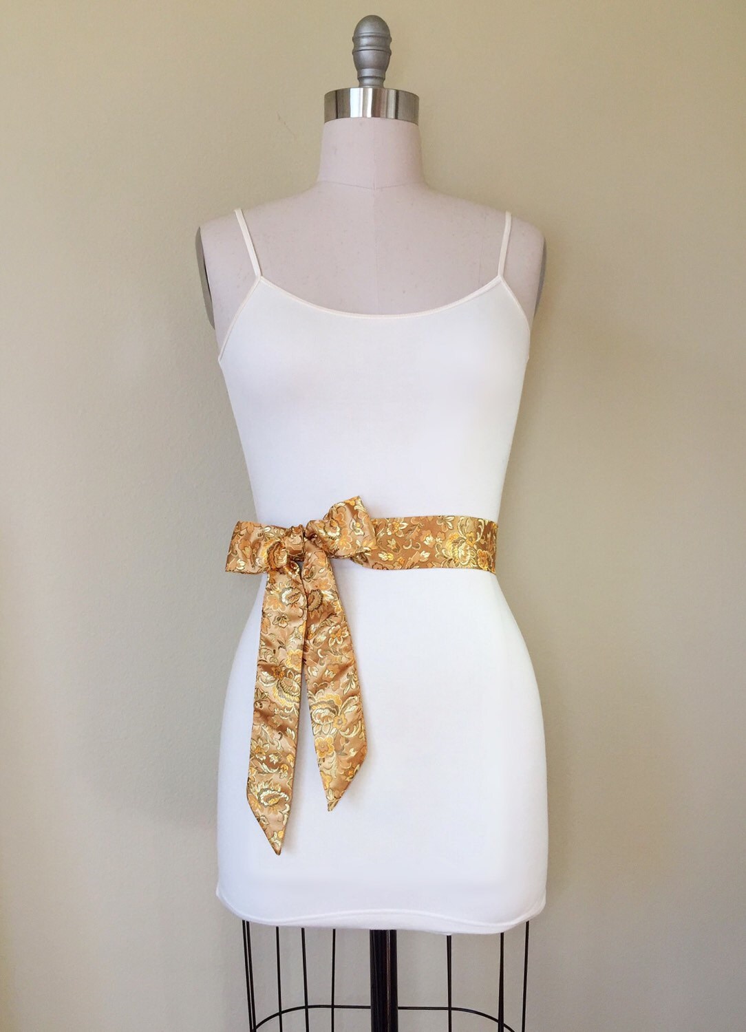 Asian Brocade Sash in Gold Ornate Floral Sash in Gold Satin - Etsy