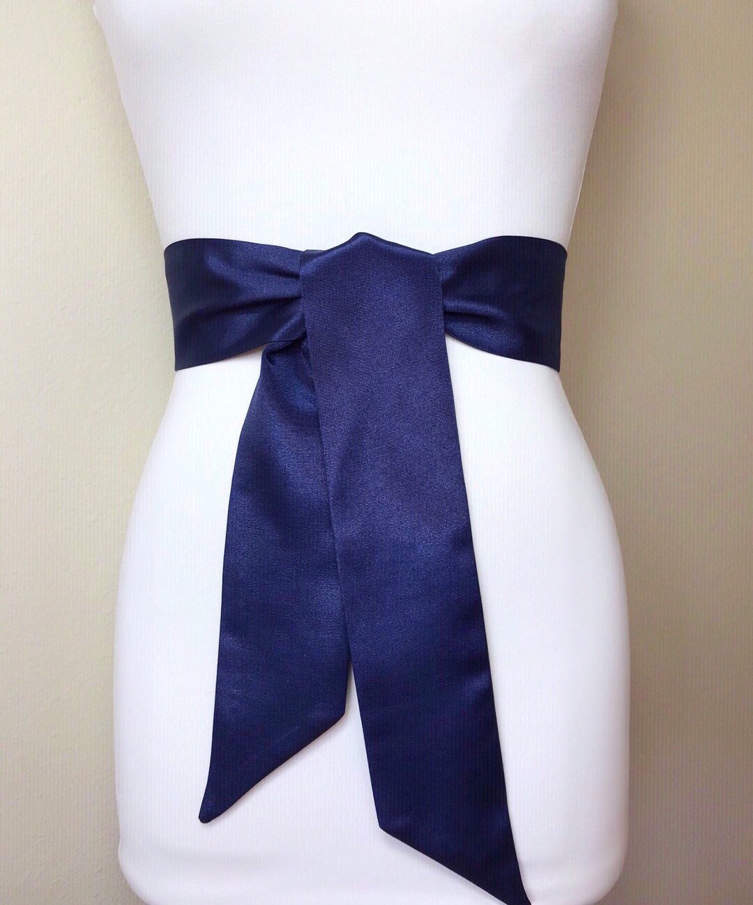 Wide Ribbed Navy Sash Belt, Navy Satin Sash, Navy Dress Sash, Bridal ...